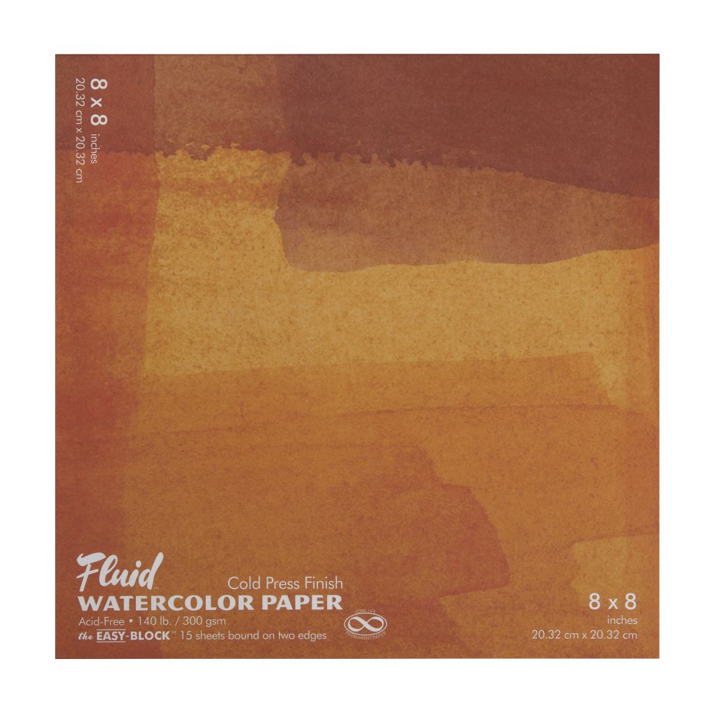 Speedball Fluid Watercolour Paper - Medium 300 GSM - 8 x 8" Easy Block