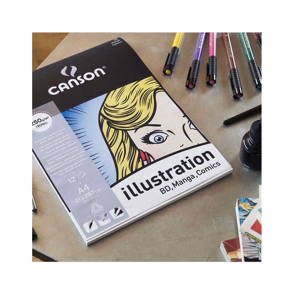 Canson Illustration Pad for Comics & Manga - Smooth 250 GSM - Pad