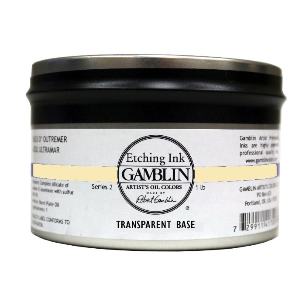 Gamblin Etching Ink - Transparent Base Jar of 1 LB | Art Lounge