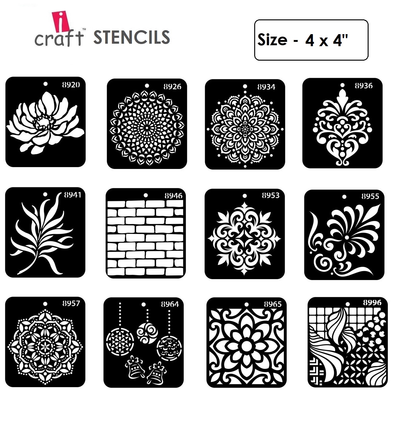 iCraft Mini Stencils - 4 x 4" | Art Lounge