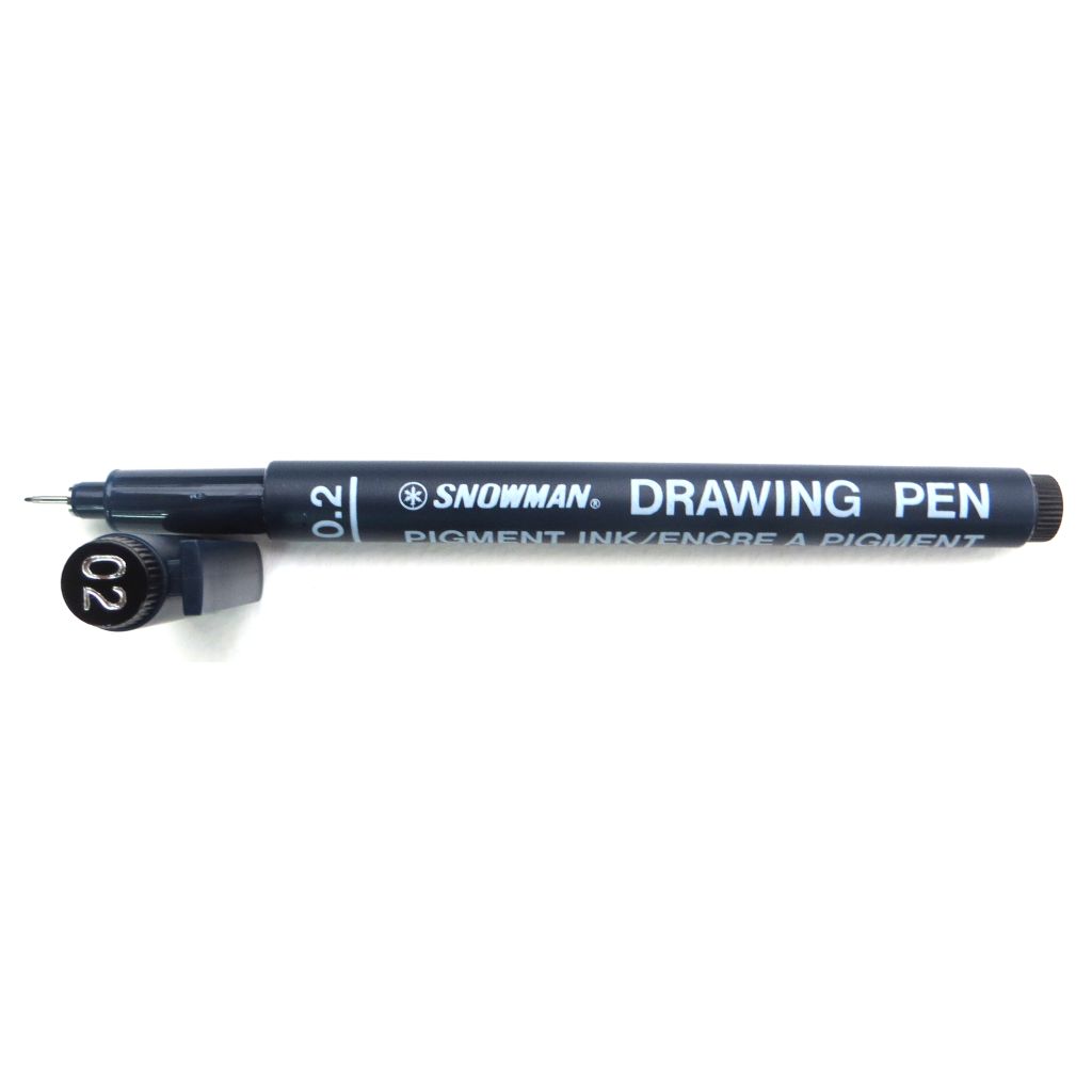 Snowman Drawing, Zentangle & Manga Pens - Black - 02