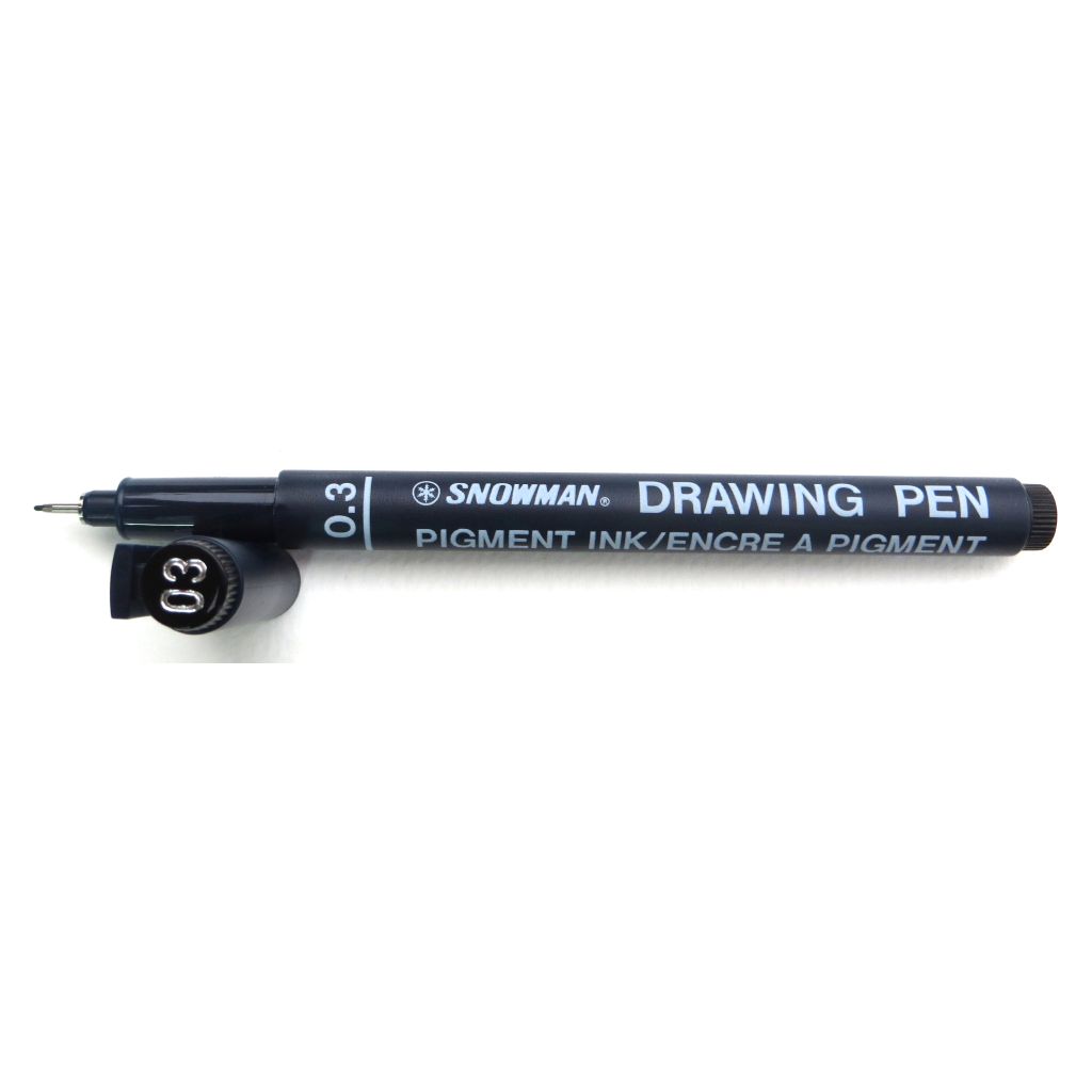 Snowman Drawing, Zentangle & Manga Pens - Black - 03