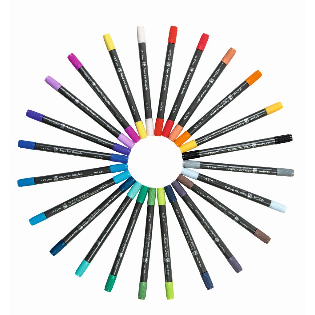 Marabu Aqua Pen Graphix Watercolour Felt Tip Pen - Dual Tip | Art Lounge