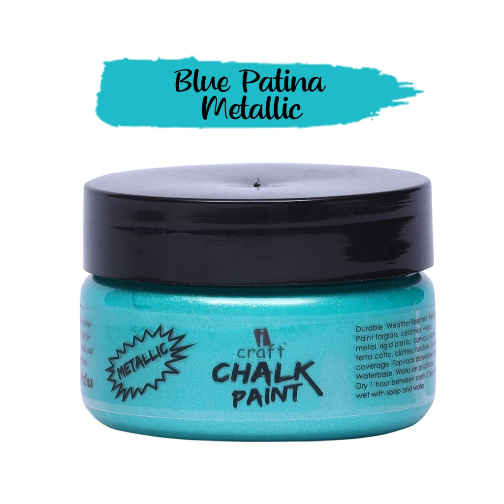 iCraft Metallic Chalk Paint Blue Patina - 50 ML