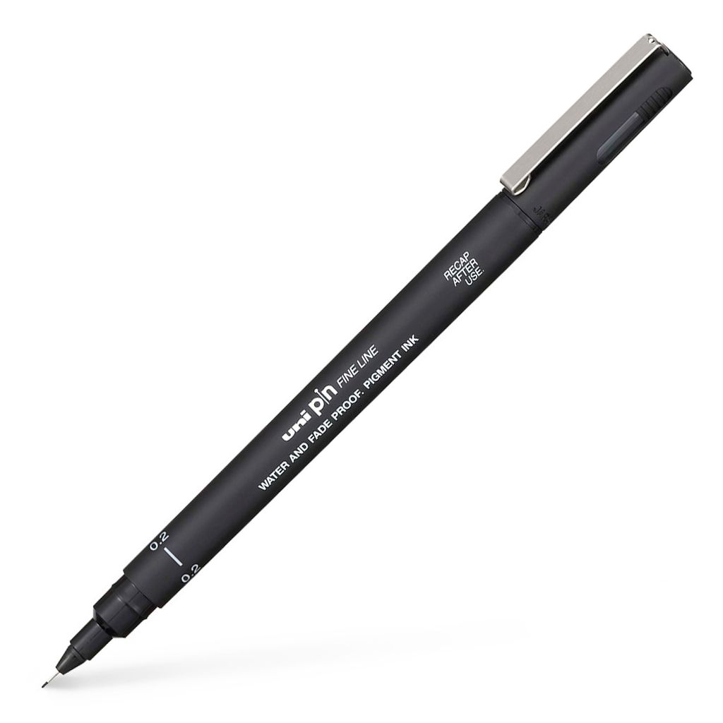 Uni Pin Fine Line Drawing Pen - 0.2 MM - Black | Art Lounge