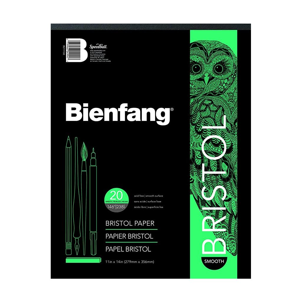 Speedball Bienfang Bristol Board Drawing Paper - Smooth 238 GSM - 11 x ...
