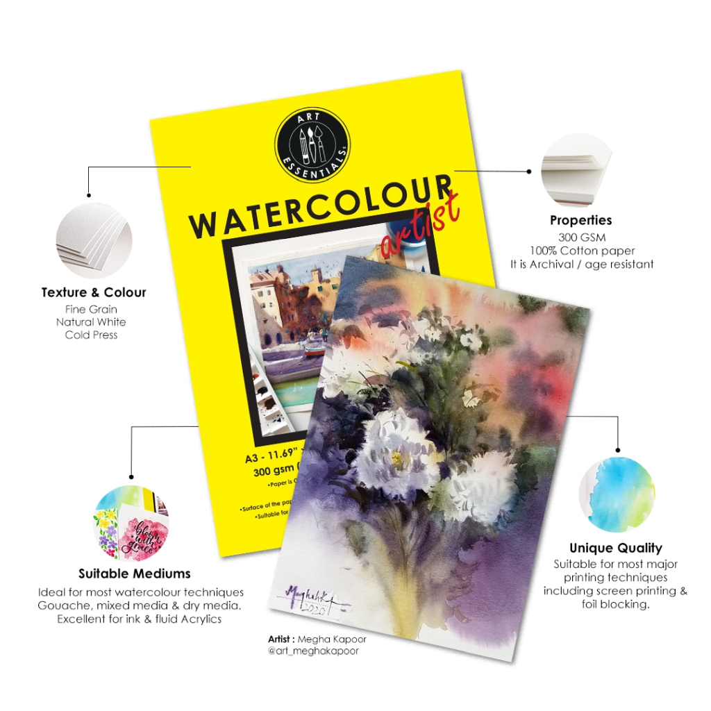 Art Essentials Watercolour Artist CP 300 GSM |Art Lounge
